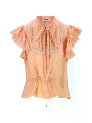 Chloé Lace-trim Ruffled Blouse