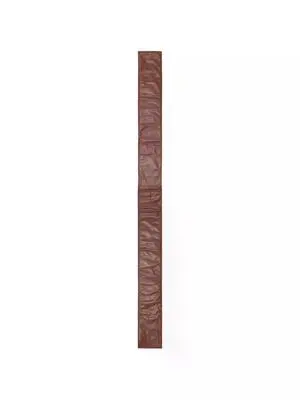Burberry Narrow Reversible Check And Leather Scarf