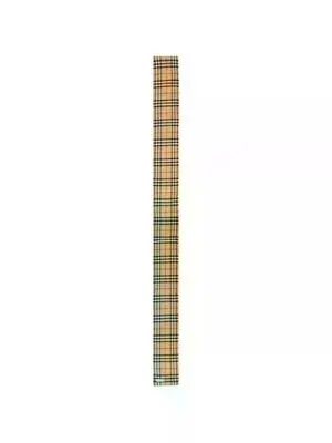 Burberry Narrow Reversible Check And Leather Scarf
