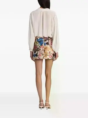 Alice + Olivia Rubi Floral-print Brocade Mini Skirt
