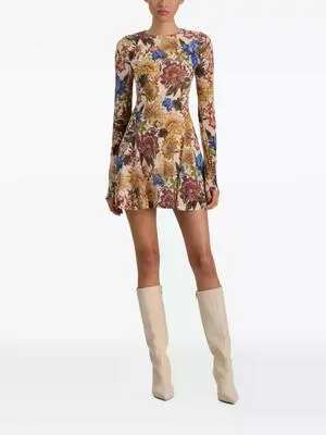 Alice + Olivia Delora Floral-print Mini Dress