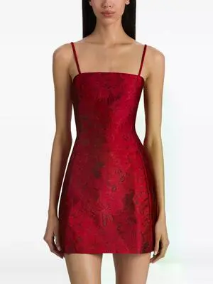 Alice + Olivia Velia Floral-jacquard Mini Dress