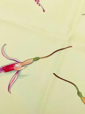 Hermès 2000-2026 Fleurs De Fuchsia Silk Scarf 90 Scarves