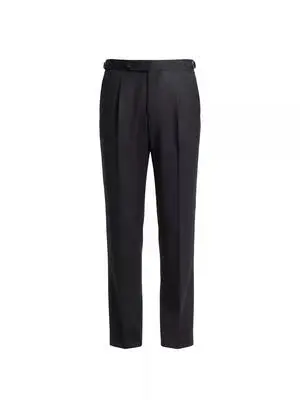 BOSS Virgin Wool Serge Tapered Fit Trousers - Blue