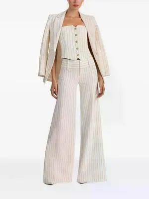 Alice + Olivia Embellished Cutaway Blazer - Neutrals
