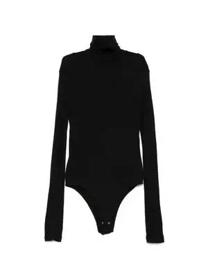 ALYSI Long Sleeve Roll Neck Bodysuit - Black