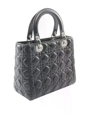 Dior Lambskin Cannage Lady Satchel - Black