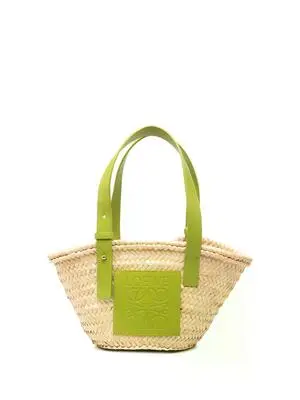 Loewe 2023 Small Raffia Anagram Basket Bag Tote Bag - Neutrals