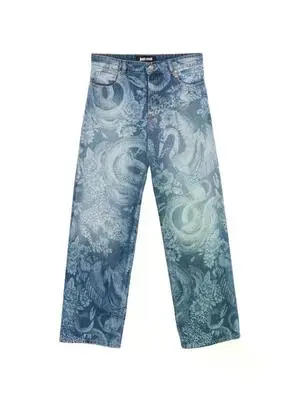 Just Cavalli Animal-print Logo-patch Jeans