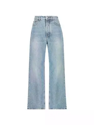 Miu Miu Logo-embroidered Jeans - Blue