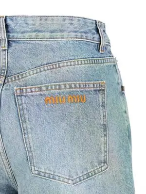 Miu Miu Logo-embroidered Jeans