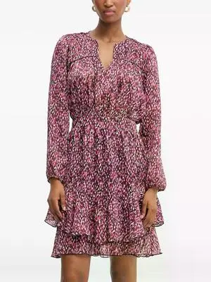 MORGAN Ruffled V-neck Dress - Pink