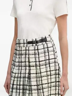 MORGAN Checked-pattern Belted Mini Skirt