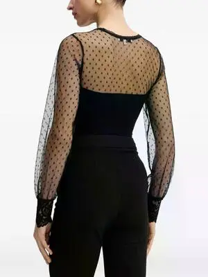 MORGAN Polka-dot Lace Top
