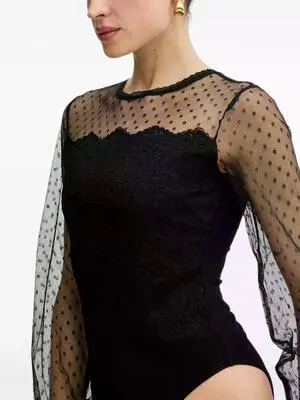 MORGAN Polka-dot Lace Top
