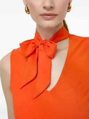 MORGAN Olia Sleeveless V-neck Top With Tie Detail