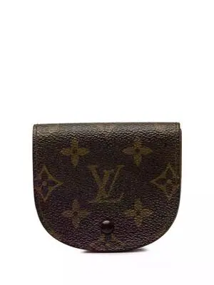 LOUIS VUITTON 2000 Monogram Porte Monnaie Gousset Coin Pouch - Brown