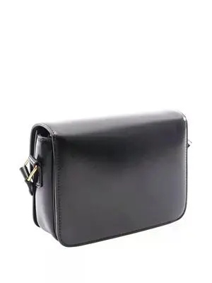Celine Shiny Calfskin Triomphe Crossbody Bag - Black