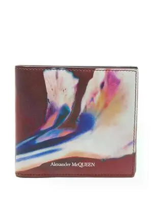 Alexander McQueen Solarised Flower-print Bifold Wallet - Red