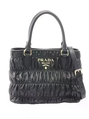 Prada 2000-2015 Nappa Gaufre Satchel - Black
