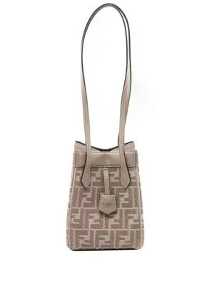 Fendi 2010-2026 Mini Ff Denim Origami Shoulder Bag - Neutrals