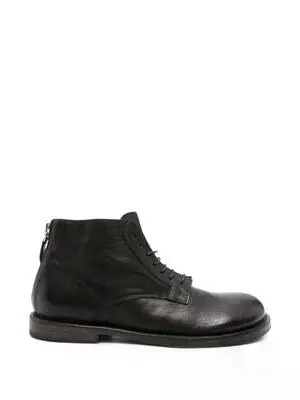 Moma Lace-up Rear-zip Boots - Brown