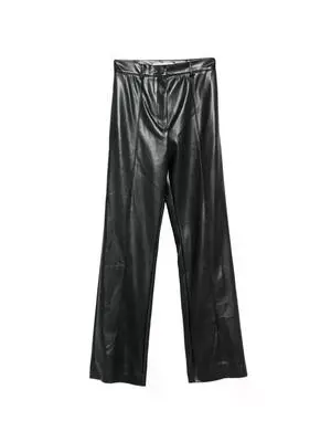 SIMONA CORSELLINI Seam-detail Faux-leather Trousers - Black