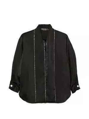 SIMONA CORSELLINI Crystal-embellished Satin Blouse - Black