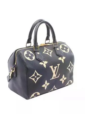 LOUIS VUITTON Bicolor Monogram Empreinte Giant Speedy Bandouliere 25 Satchel - Black
