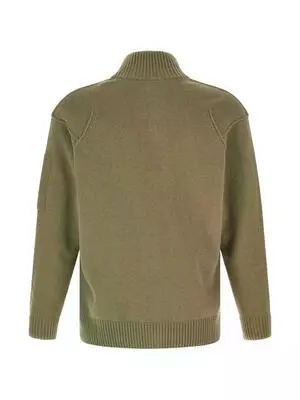 C.P. COMPANY Lambswool Lens Full-zip Sweater - Green