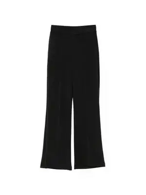WOC Pressed Crease Flared Trousers - Black