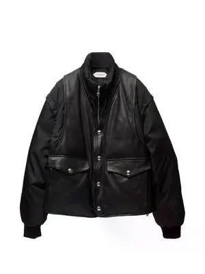 Versace Leather & Nylon Padded Blouson