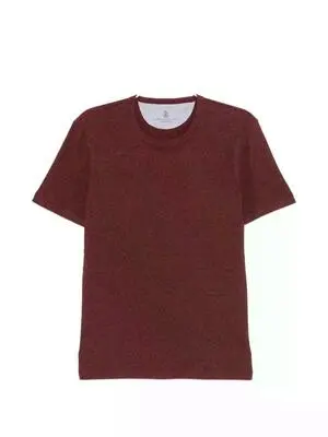 Brunello Cucinelli Marl-effect Crew-neck T-shirt - Red