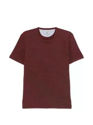 Brunello Cucinelli Marl-effect Crew-neck T-shirt - Red