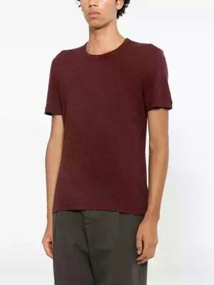 Brunello Cucinelli Marl-effect Crew-neck T-shirt - Red