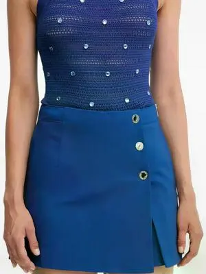 MORGAN Button-embellishment Shorts - Blue