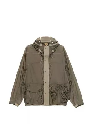 TEN C Hooded Panelled Jacket - Green