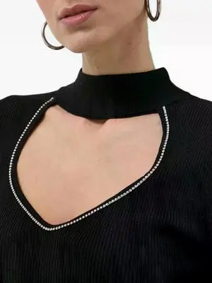 MORGAN Shift Cutout Embellished-details Mini Dress