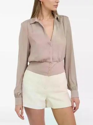 MORGAN Ivory Check Pattern Tailored Shorts