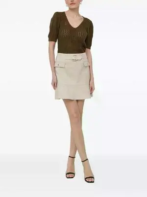 MORGAN V-neck Puff Sleeve Sweater - Green