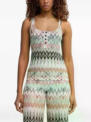 Missoni Zigzag-knit Sleeveless Top - Neutrals