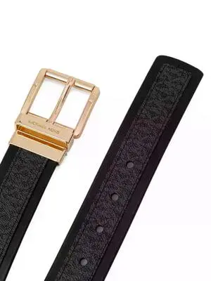 Michael Kors Monogram-print Buckle Belt - Black