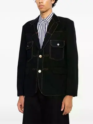 Sacai Contrast-stitch Single-breasted Blazer
