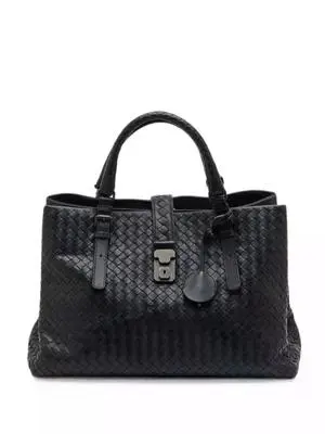 Bottega Veneta Large Roma Intrecciato Tote Bag - Black