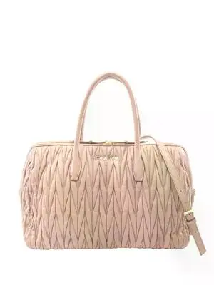 Miu Miu 2010-2026 Matelasse Nappa Satchel - Neutrals