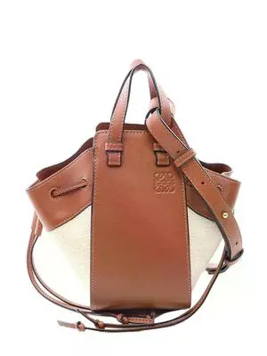 Loewe 2010-2026 Mini Leather And Canvas Hammock Bag Satchel - Brown
