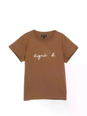 AGNES B. Logo-print T-shirt - Brown