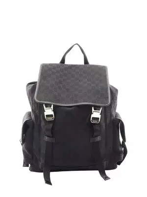 Gucci 2015-2026 Large Gg Canvas Backpack - Black