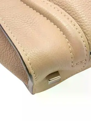 Celine Mini Luggage Tote Bag In Drummed Calfskin - Neutrals