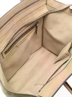 Celine Mini Luggage Tote Bag In Drummed Calfskin - Neutrals